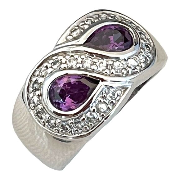 Vintage | Jewelry | Vintage Sterling Silver Uncas Ring Purple Cubic ...